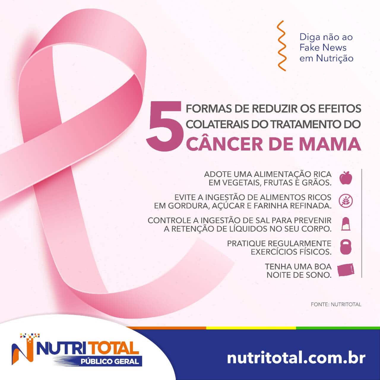 Tratamento do Câncer de Mama: reduza os efeitos | Nutritotal